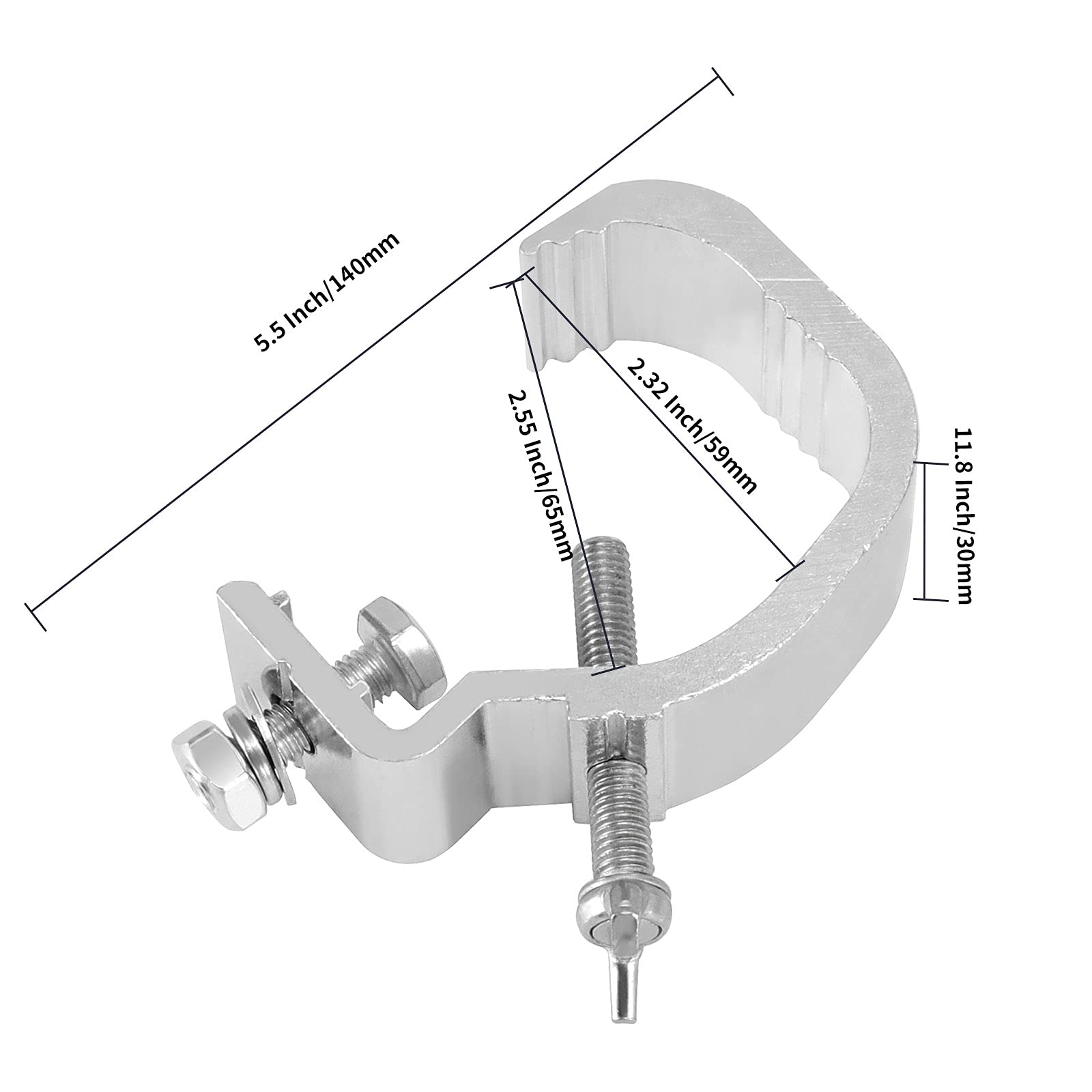 MUKLEI 12 Pack Truss Clamp, Stage Light Clamp, Stage Light Clamp Hook for Dj Lighting Spot Lights Par Lights, Fits for 2-2.16 Inch Od Pipe, 132 Lbs Capacity