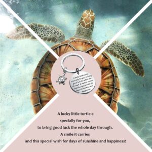 Sea Turtle Keychain Turtle Lovers Gifts for Women Lucky Turtle Jewelry Going Away Gifts for Friends (A lucky little turtle)