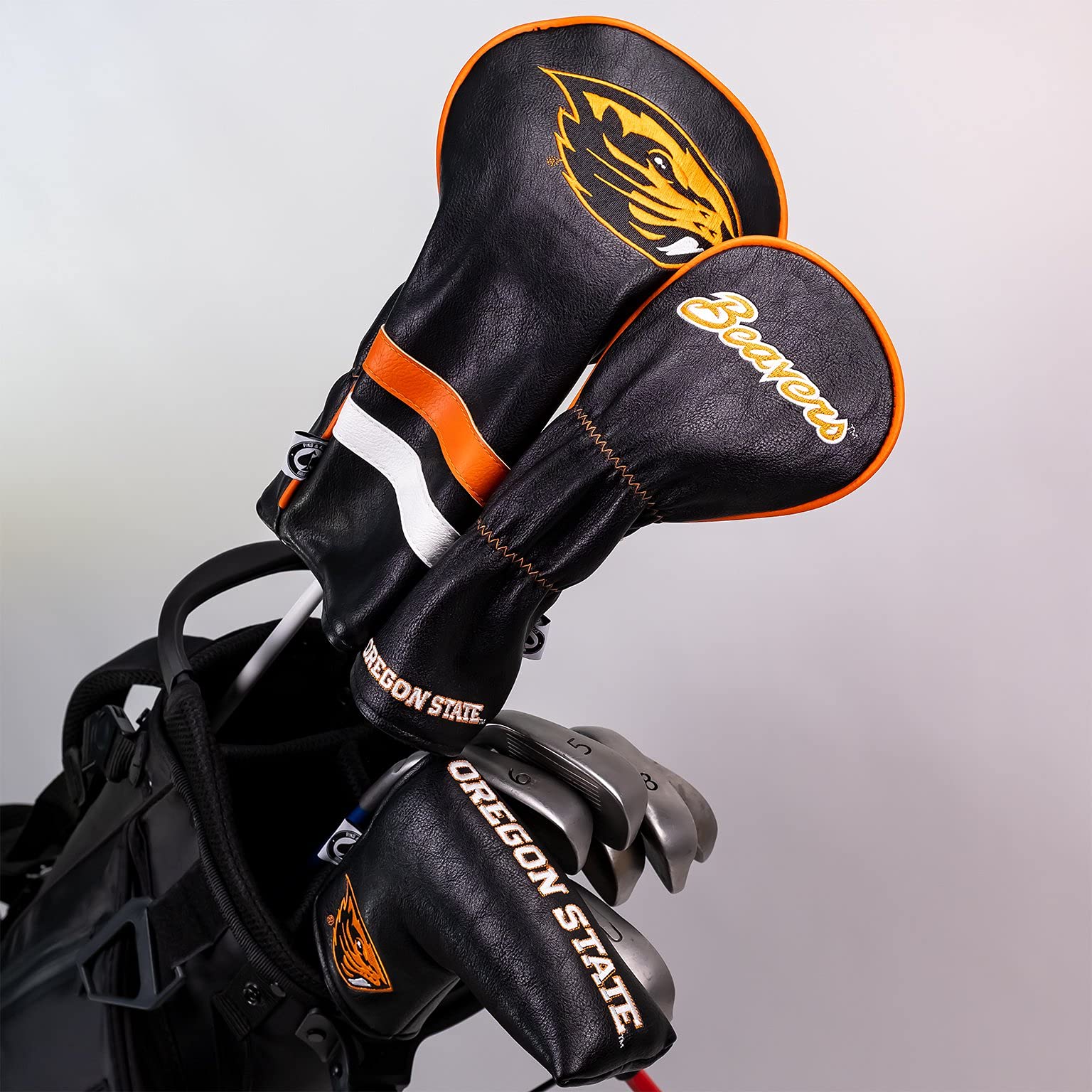 Pins & Aces Oregon State University Beavers Head Cover - Premium, Leather, Headcover - NCAA Officially Licensed, Tour Quality Golf Club Cover - Style & Customize Your Golf Bag (Driver)