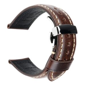 rezero watch band, vintage oil wax leather watch straps 18mm 19mm 20mm 21mm 22mm 23mm 24mm 26mm watch belt for men women