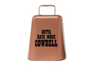 bevin bells "gotta have more cowbell" (medium) | kentucky cow bell w/ copper color | made from steel | loud noise makers w/ handle | made in ct, usa