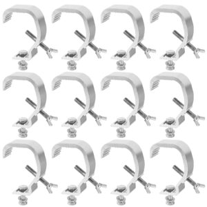 muklei 12 pack truss clamp, stage light clamp, stage light clamp hook for dj lighting spot lights par lights, fits for 2-2.16 inch od pipe, 132 lbs capacity