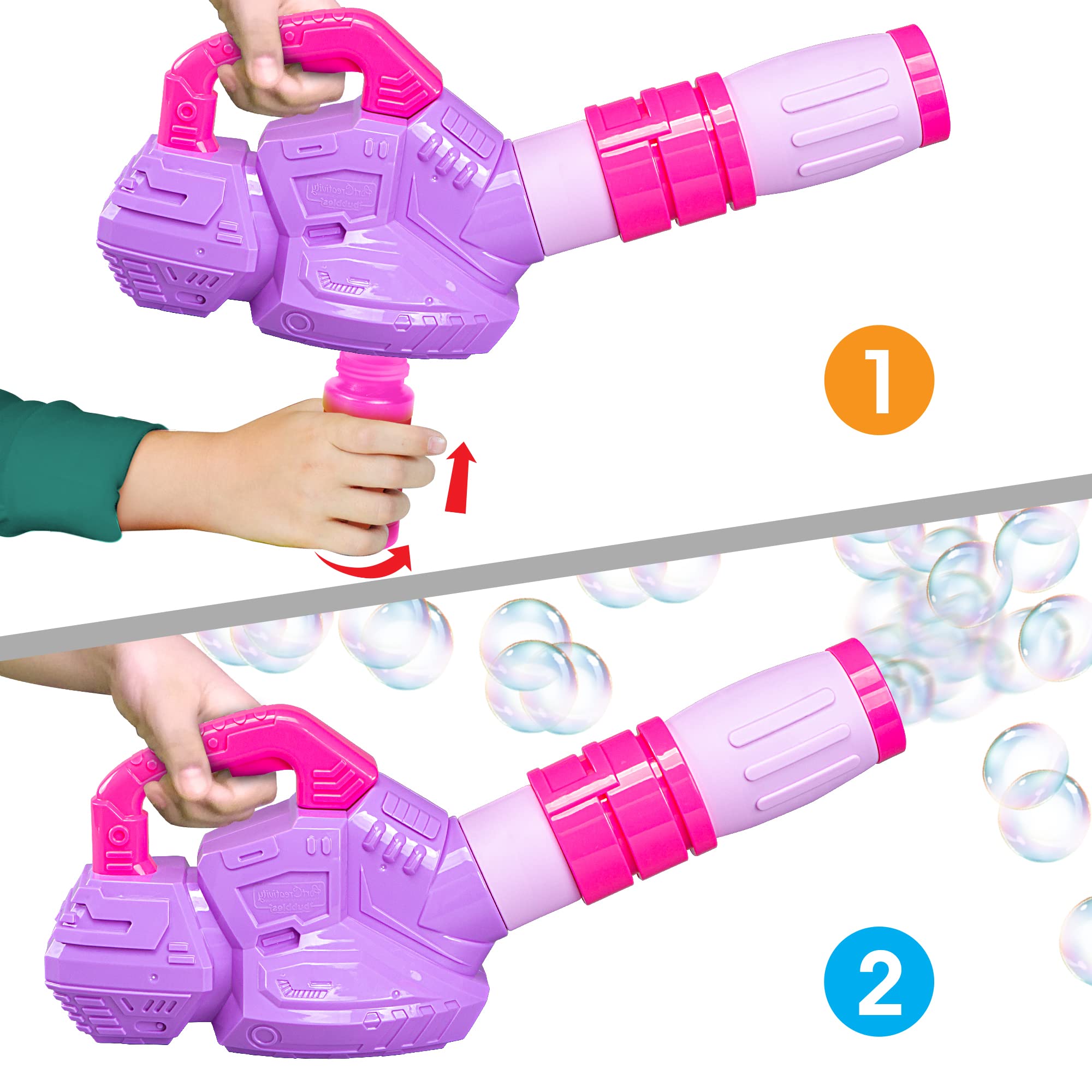 ArtCreativity Bubble Leaf Blower, Bubble Machine Outside Outdoor Toys for Toddlers 1-3, Summer Toys for Girls, for Kids, Preschool, First Birthday Gifts for Girls & Boys, Pink & Purple