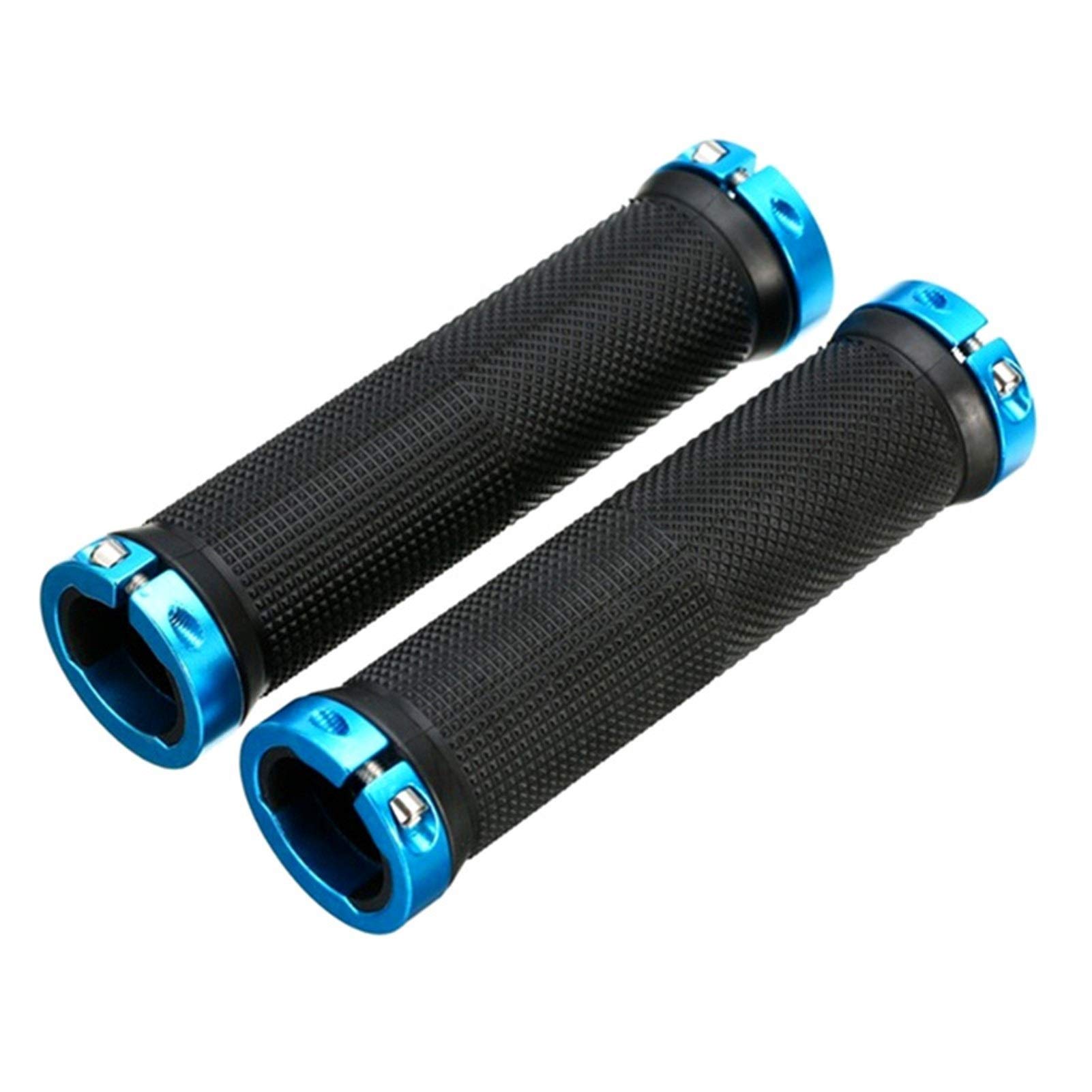 Bicycle Accessories Bicycle Handlebar Grips Skid-Proof MTB Road Cycling Hand Rest Rubber Lock On Bicycle Handlebars Grips Casing Sheath Cycling Part Bike Parts (Color : Blue, Size : A)