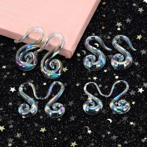 Stuppendux Seahorse Shape Ear Glass Spiral Tapers Plugs Tunnels Expander Hanger Gauges Earrings Stretching Body Piercings Jewelry Gauges 8g 3MM