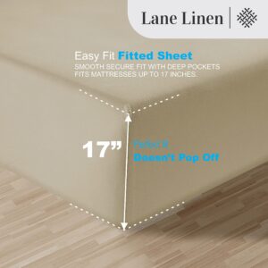 LANE LINEN 100% Egyptian Cotton Bed Sheets - 1000 Thread Count 4-Piece Linen King Set Bedding Sateen Weave Luxury Hotel 16" Deep Pocket (Fits Upto 17" Mattress)