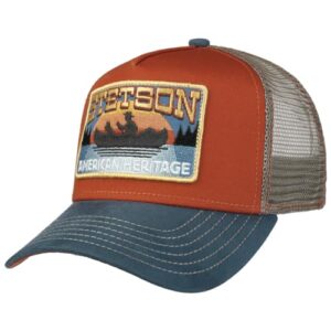 stetson canoe trucker cap men blue-red one size