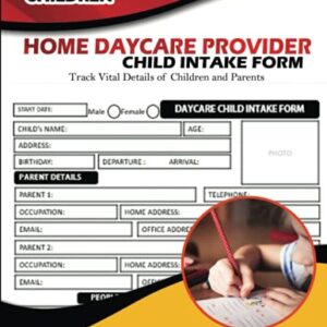 Home Daycare Provider Child Intake Form: The Childcare Registration Form Log Book. Track Kids Physical, Parent, Health, Payment and More More. ... Provider Appreciation Gifts For Women & Men