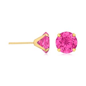 Ross-Simons 4.80 ct. t.w. Pink Topaz Martini Stud Earrings in 14kt Yellow Gold