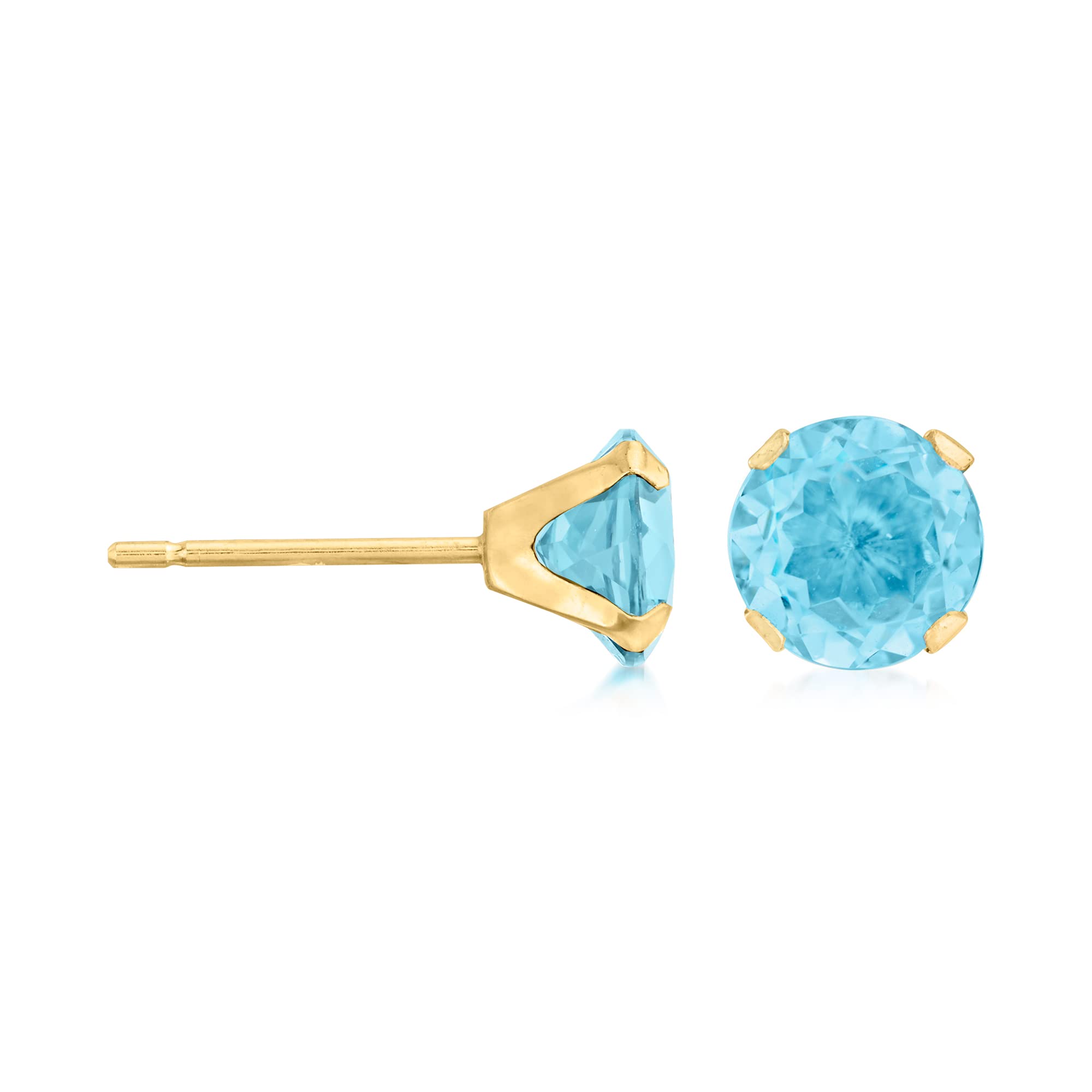 Ross-Simons 2.00 ct. t.w. Swiss Blue Topaz Martini Stud Earrings in 14kt Yellow Gold