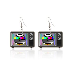 tianbangshi creative acrylic vintage television drop dangle earrings statement unique tv dangle earrings novelty jewelry for women birthday gifts (tv)