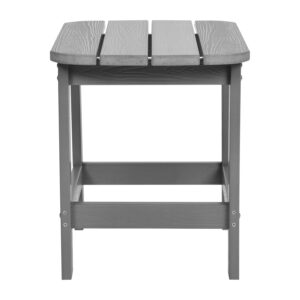 Flash Furniture Charlestown Tiered Commercial Poly Resin Adirondack Side Table - Gray - All-Weather - Indoor/Outdoor