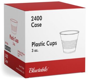 plastic cups 3 oz bulk case 2400 - disposable clear cups 3 ounce - small bathroom cups - daily chef translucent cups, mouthwash & medical sample urine cups water cooler dispenser [2400 pack / case]