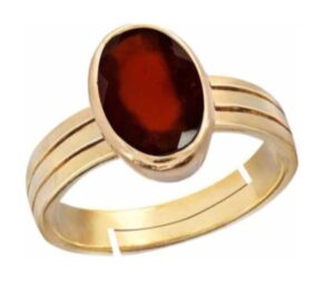 kevat gems natural certified hessonite garnet/gomed 4.00-11.00 ct. gemstone unisex ring in panchadhatu (cooper),birthstone jewelry (6.00 ct., women)