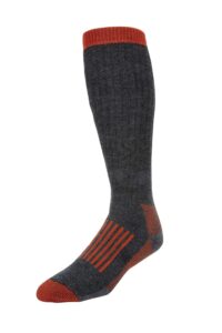 simms men's merino wool thermal otc sock, medium, carbon