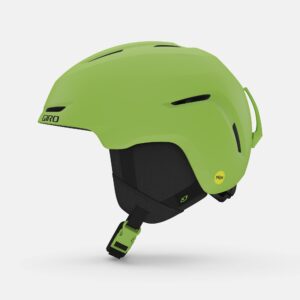 giro spur mips kids ski helmet - snowboard helmet for boys & girls - matte bright green - size s (52-55.5cm)