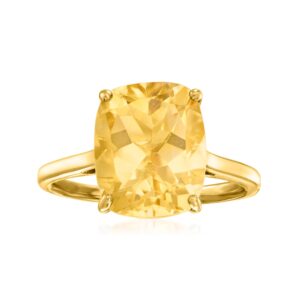 ross-simons 4.60 carat citrine ring in 18kt gold over sterling. size 8