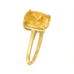 Ross-Simons 4.60 Carat Citrine Ring in 18kt Gold Over Sterling. Size 8