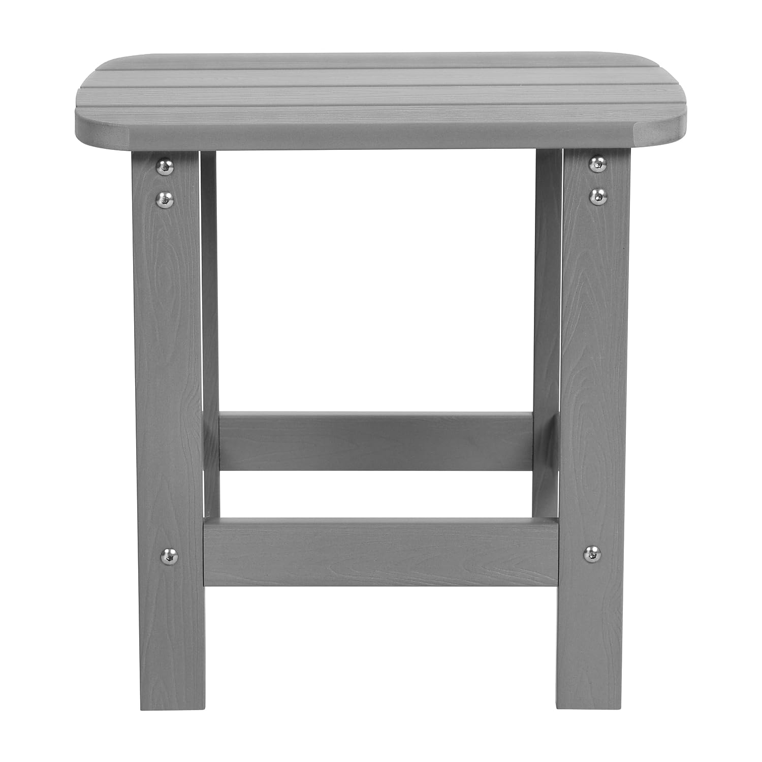 Flash Furniture Charlestown Tiered Commercial Poly Resin Adirondack Side Table - Gray - All-Weather - Indoor/Outdoor