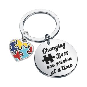 cenwa aba therapist gift changing lives one session at a time therapist keychain autism awareness gift (changing lives k)