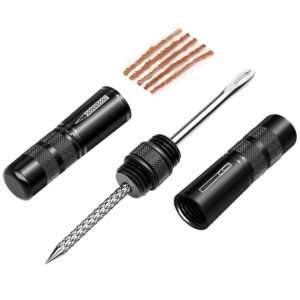 thinvik cycling tubeless tire repair tool,fixes mountain bike and road bicycle tire punctures.tubeless bike tire repair kit includes tire repair fork reamer, 5 bacon strips.