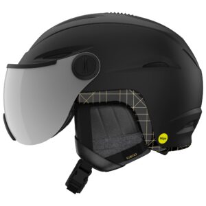 giro essence mips ski helmet - snowboard helmet for women & youth with integrated shield/visor - matte black - m (55.5-59cm)