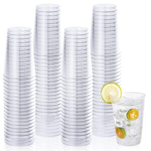 vplus 150 pack 12 oz clear plastic cups, reusable plastic cups, disposable heavy duty plastic cups perfect for wedding, thanksgiving day, christmas, halloween party cups