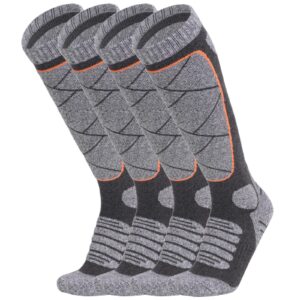 ekouaer ski socks for men & women, skiing, snowboarding, winter sports, knee-high, warm, breathable 2 pairs pack