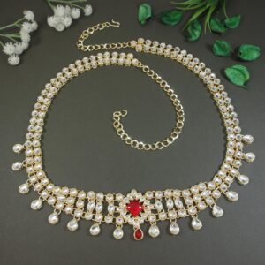 I Jewels Gold Plated Indian Wedding Bollywood Kundan Studded Kamarband/Belly Chain for Women (B027R)