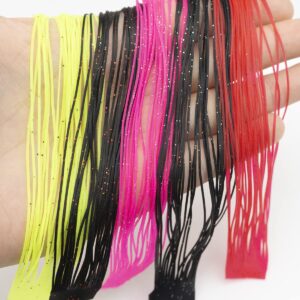 20Pc 10Colours Fishing Jig Lures Mixed Colors DIY Silicone Whole Sheet Skirts for Jig Lures Regular Skirt Colours with Fly Tying Material Free Rubber Band CMB5#