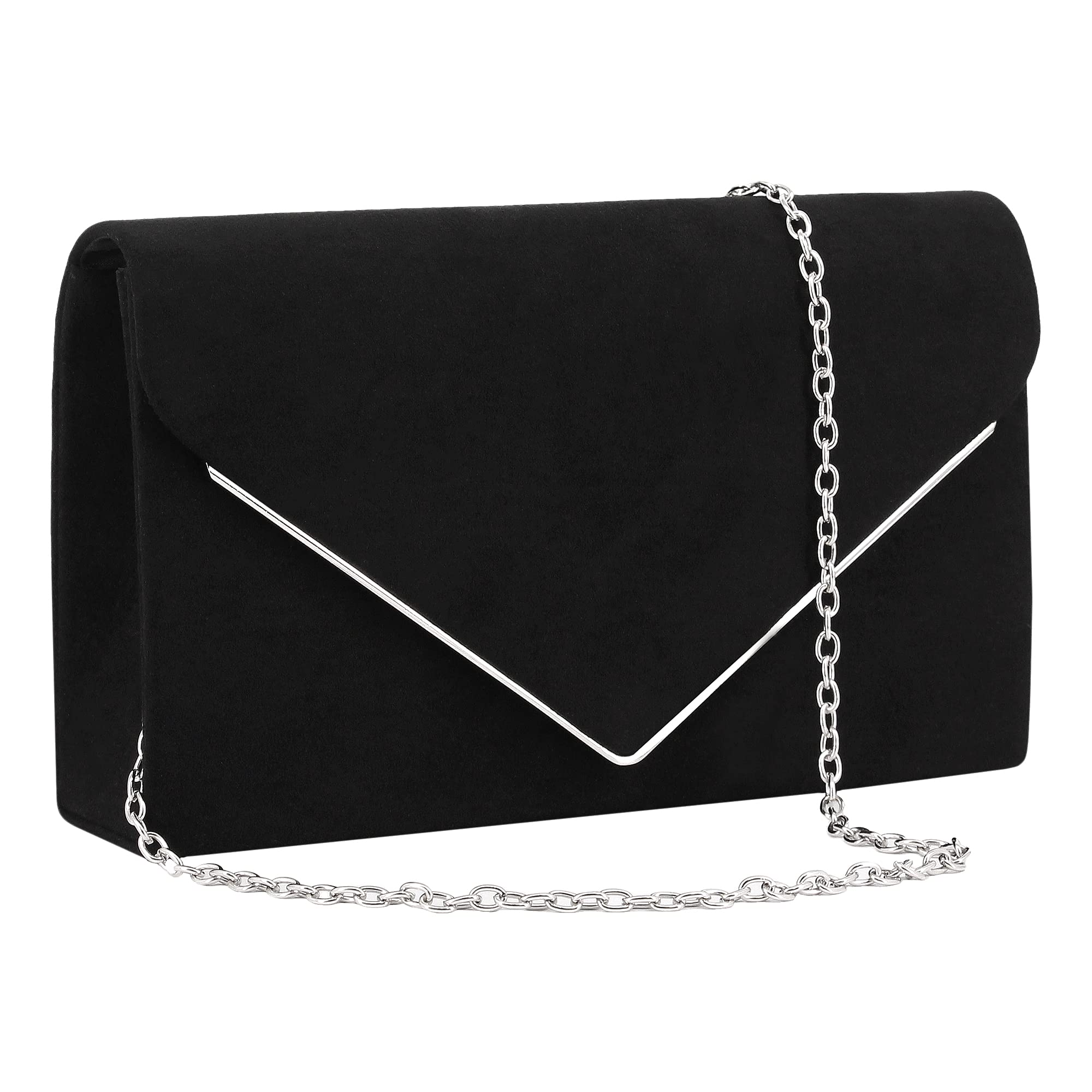 Naimo Suede Evening Bag Clutch Handbag Velvet Flap Envelope Clutches Wedding Party Prom Bridal Purse