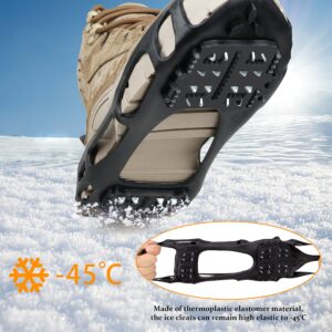 Ice Cleats Snow Walk Traction Cleats - 24 Studs Ice Grippers Cleats Crampons for Walking on Snow and Ice Anti Slip Crampons for Hiking Climbing Outdoor