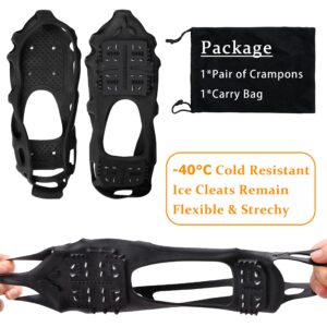 Ice Cleats Snow Walk Traction Cleats - 24 Studs Ice Grippers Cleats Crampons for Walking on Snow and Ice Anti Slip Crampons for Hiking Climbing Outdoor