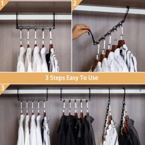 Closet Organizers Space Saving Hangers - Timirog 20 Pack Magic Hangers Wardrobe Storage Organization College Dorm Room Essentials, Apartment Heavy Duty Space Saver Plastic Black