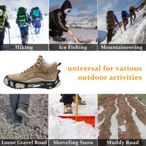 Ice Cleats Snow Walk Traction Cleats - 24 Studs Ice Grippers Cleats Crampons for Walking on Snow and Ice Anti Slip Crampons for Hiking Climbing Outdoor