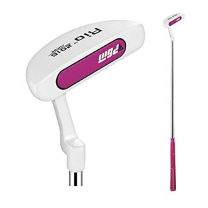 kids golf putter right handed stainless steel rio beginners practice junior golf clubs for 3-12 years 24''-28'' (white&pink,5-8y)