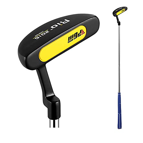 Kids Golf Putter Right Handed Stainless Steel Rio Beginners Practice Junior Golf Clubs for 3-12 Years 24''-28'' (black&yellow,8-12Y)