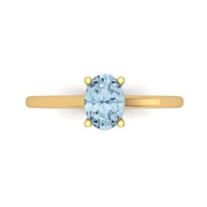 clara pucci 1.0 ct oval cut solitaire natural swiss blue topaz vvs1 engagement bridal promise anniversary ring 18k yellow gold size 9.5