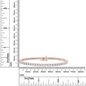 Wishrocks 1 Carat Round Cut Natural White Diamond Miracle Set Tennis Bracelet In 14k Rose Gold Over Sterling Silver (Clarity : I2-I3, Color : I-J, 1 Cttw) 8.5 Inch