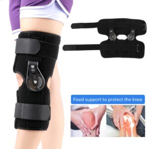 XJJY Adjustable Medical Knee Brace Postoperative Orthosis Knee Joint Support Ligament Sport Injury Orthopedic Splint After Surgery,Standard Style,Small