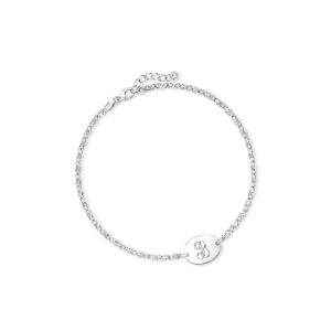 ross-simons single-initial - sterling silver anklet. 9 inches