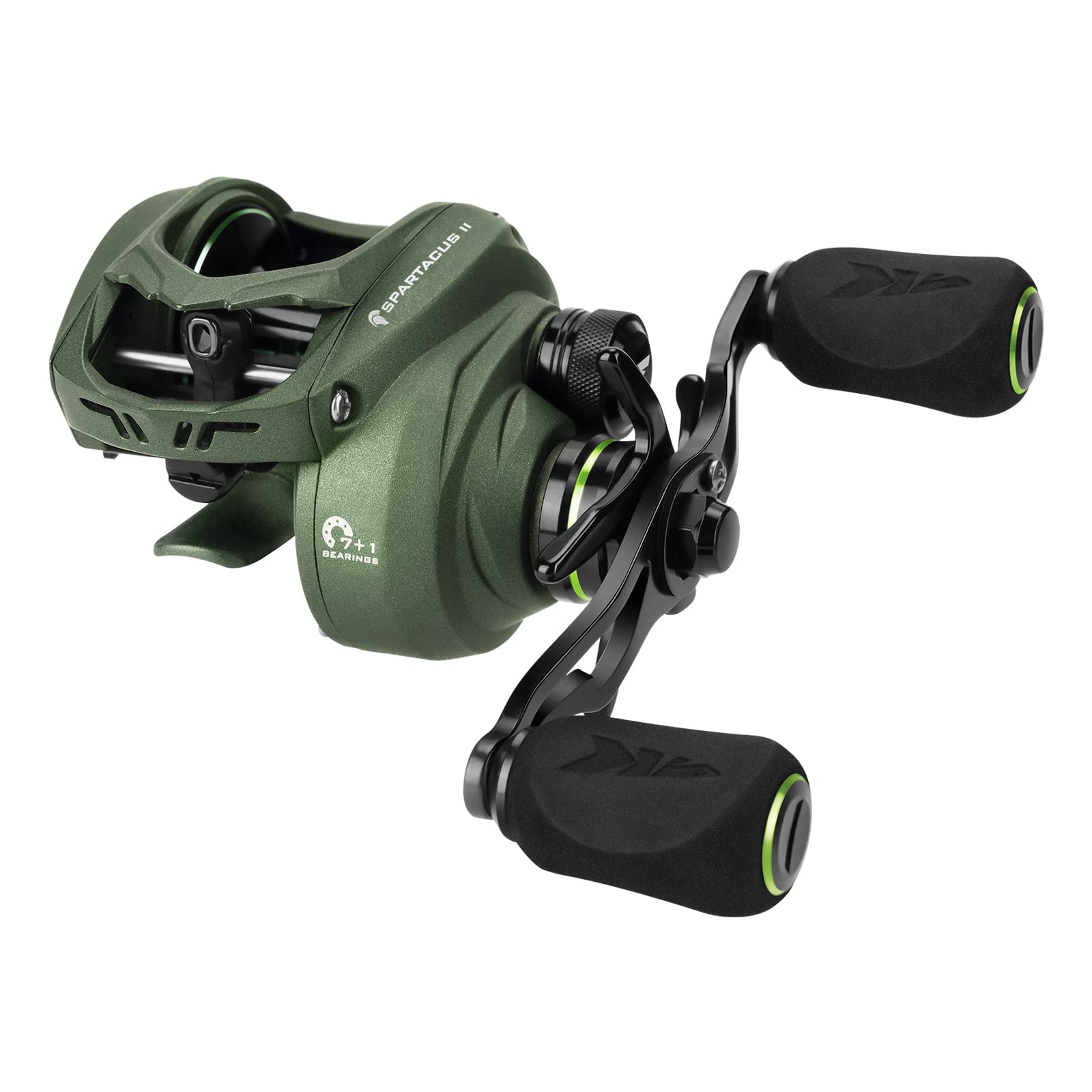 KastKing Spartacus II Baitcasting Reel, 6oz Ultralight Baitcaster Reel, Super Smooth with 17.6 LB Carbon Fiber Drag, 7.2:1 Gear Ratio, 39mm Palm Perfect Lower Profile Design,Stryker Green,Left Handed