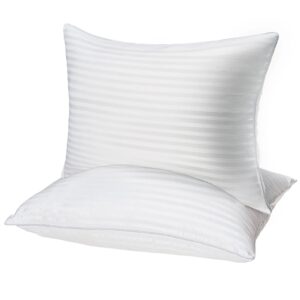 qnoon hotel collection bed pillows for sleeping, bed pillows queen size set of 2,gusseted pillow for back, stomach or side sleepers