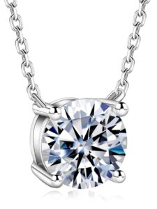 holycome diamond necklace for women,1 carat moissanite pendant jewelry for mothers gifts,silver diamond necklace gifts for mothers day with gra certificate wife mom