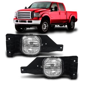 fog lamp compatible with ford 2005 2006 2007 f-250 f-350 f-450 f-550 super duty and 2005 excursion driving fog lights (clear lens)