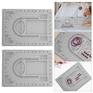 MILISTEN 2pcs Bead Board, Necklace Beading Jewelry Organizer Tray for Creating Bracelets, Necklaces and Other Jewelry