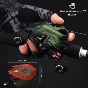 KastKing Spartacus II Baitcasting Reel, 6oz Ultralight Baitcaster Reel, Super Smooth with 17.6 LB Carbon Fiber Drag, 7.2:1 Gear Ratio, 39mm Palm Perfect Lower Profile Design,Stryker Green,Left Handed