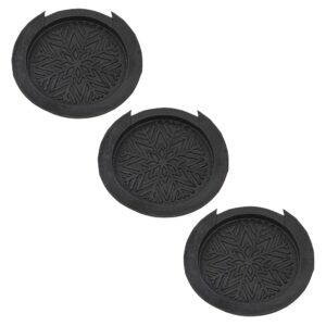 3pcs yootones guitar soundhole cover rubber guitar sound hole cover compatible with acoustic guitar (black)