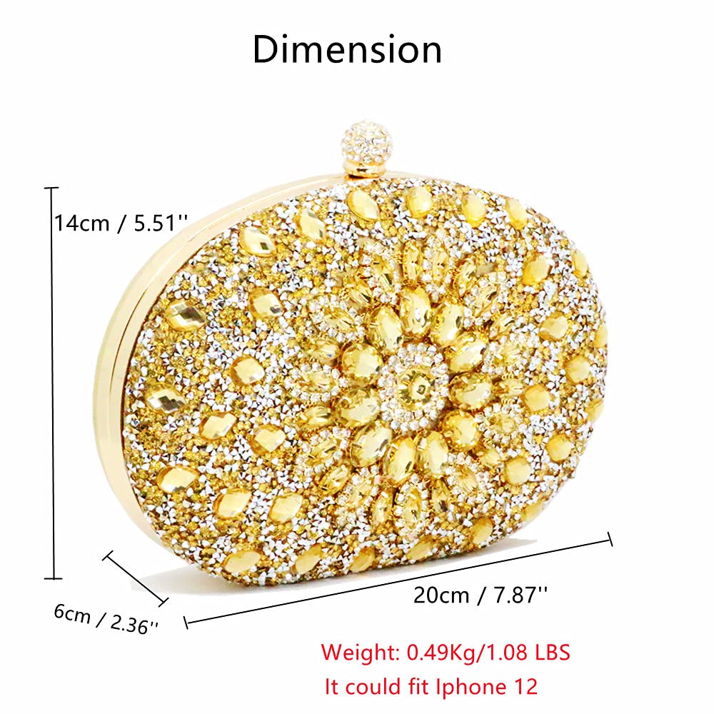 Pink Clutch Purses for Women Rhinestone Crystal Evening Bag Beaded Wedding Flower Handbag (773Fuchsia)