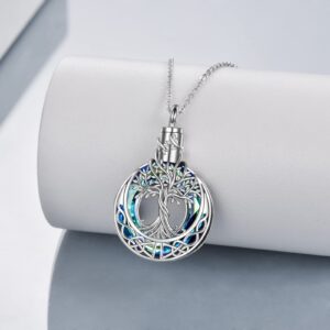 ONEFINITY Tree of Life Urn Necklaces for Ashes Sterling Silver Tree of Life Crystal Cremation Jewelry for Ashes Memory Jewelry for Women Men